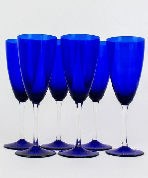 Murano Blue Flutes Set Of Six – Petersham Nurseries